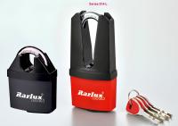 China Rarlux Iron Durable High Safety Waterproof Disc Padlock Shackle Protection Plastic Cover 4 Keys 55mm/65mm CN;ZHE ISO Certified for sale