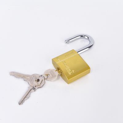 China Rarlux Iron Padlock with Long Shackle and Brass Painted Cylinder 3 Iron Keys Anti-Rust Easy Installation for sale
