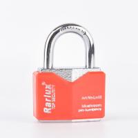 China Rarlux 40mm Short Shackle Colorful Safety  Padlock  Plastic Cover Rhombic Chrome Plated Iron Padlock for sale