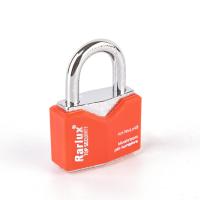 China Rarlux 40mm Short Shackle Colorful Safety  Padlock  Plastic Cover Rhombic Chrome Plated Iron Padlock for sale