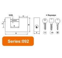 China Rarlux Manufacturer Wholesale Safety Heavy Duty Iron Padlock Colored Plastic Covered High Security Rectangular Padlock for sale