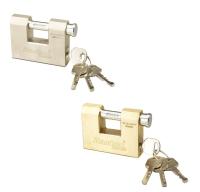China Rarlux Heavy Duty Steel Shackle Solid Padlock D Type Candado Rectangular Brass Padlock for sale