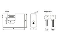 China Rarlux Stainless Steel Cover Iron Padlock High Security Chrome-plated Heavy Duty Rectangular Padlock for sale