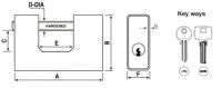 China Rarlux Top Security Anti-cut Body Steel Armored Covered Rectangular Padlock Model 095 Zhejiang for sale