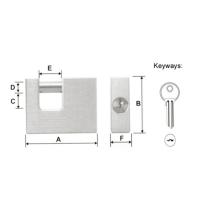 China Rarlux Durable Key Operated 60-90mm High Security SOLID Brass Rectangular Shackle Padlock for sale