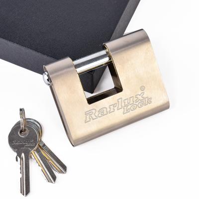 China Rarlux 60-90mm High Security Durable Anti-Theft Padlock Solid Iron Armoured Body Rectangular Padlock for sale