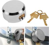 China Van Lock High Security Padlock Hasp Set with Key 73mm Hidden Shackle Garage Door Lock with Fixing Bolts Hockey Puck Padlock for sale