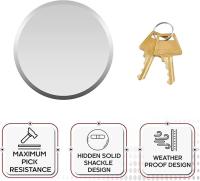 China Van Lock High Security Padlock Hasp Set with Key 73mm Hidden Shackle Garage Door Lock with Fixing Bolts Hockey Puck Padlock for sale