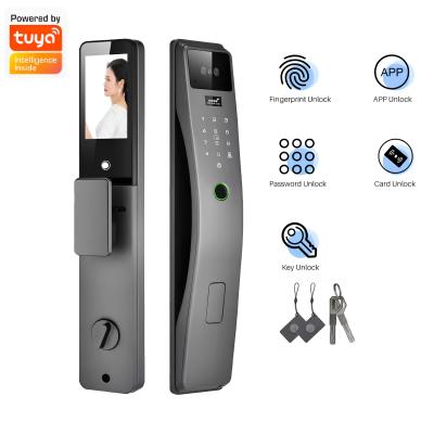China Tuya Smart Aluminum Alloy Fingerprint & 3D Face Recognition Lock with WiFi App and Key Backup for sale