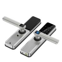 China Home Security WIFI Tuya APP Smart Multi-Unlock Fingerprint Key Padlock Polished Aluminum Alloy Door Lock 6-Month Standby Time for sale