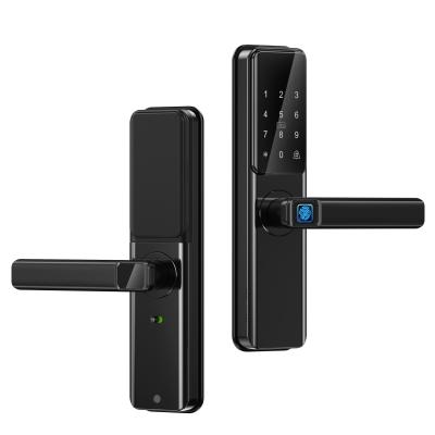 China Tuya App Smart Fingerprint & Key Home Security Door Lock Polished Digital Intelligent Electric Smart Lock for Your Home System for sale