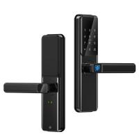 China Tuya App Smart Fingerprint & Key Home Security Door Lock Polished Digital Intelligent Electric Smart Lock for Your Home System for sale