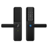 China Tuya App Smart Fingerprint & Key Home Security Door Lock Polished Digital Intelligent Electric Smart Lock for Your Home System for sale