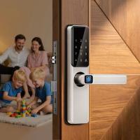 China Tuya App Smart Fingerprint & Key Home Security Door Lock Polished Digital Intelligent Electric Smart Lock for Your Home System for sale