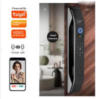 China Fully Automatic Durable Aluminum Alloy Smart Door Lock TUYA WIFI Face 3D Recognition Key Fingerprint Biometric Cat Eye Security for sale