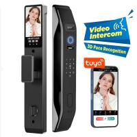 China Fully Automatic Durable Aluminum Alloy Smart Door Lock TUYA WIFI Face 3D Recognition Key Fingerprint Biometric Cat Eye Security for sale