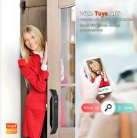 China Fully Automatic Durable Aluminum Alloy Smart Door Lock TUYA WIFI Face 3D Recognition Key Fingerprint Biometric Cat Eye Security for sale