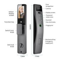 China TUYA WIFI for Face 3D Recognition Durable Aluminum Alloy Smart Door Lock Camera Biometric Fingerprint Key Security Fully for sale