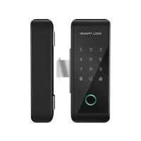 China Home Security WIFI Tuya APP Smart Glass Door Lock with Fingerprint Password Card Key Unlock for Home System for sale