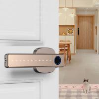 China Tuya Smart Lock Fingerprint Electronic Keypad Entry Aluminum Alloy Royal Gold Color Durable Auto-locked Door Handle Smart for sale