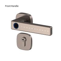 China Tuya Smart Lock Fingerprint Electronic Keypad Entry Aluminum Alloy Royal Gold Color Durable Auto-locked Door Handle Smart for sale