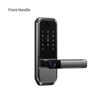 China Tuya  Smart Lock Electronic Keypad Entry Door Auto Lock Password Smart Handle Fingerprint Lock with Gun-mental Grey for sale