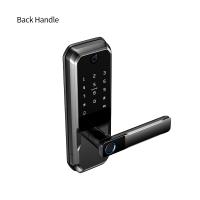 China Tuya  Smart Lock Electronic Keypad Entry Door Auto Lock Password Smart Handle Fingerprint Lock with Gun-mental Grey for sale