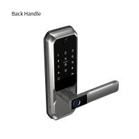 China Tuya Aluminum Alloy Nickel Plated Smart Lock Fingerprint Recognition Electronic Keypad Entry Auto-Lock Password Smart Handle for sale