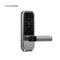China Tuya Aluminum Alloy Nickel Plated Smart Lock Fingerprint Recognition Electronic Keypad Entry Auto-Lock Password Smart Handle for sale