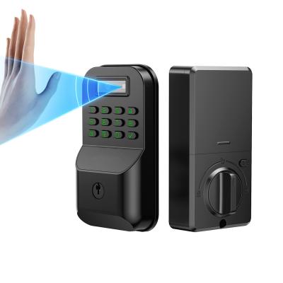 China Palm Vein Smart Lock Zinc Alloy Durable Tuya for Fingerprint Deadbolt Door Lock One-Time Code Waterproof Anti-Peeping Easy for sale