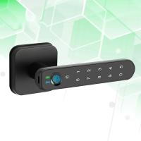China Digital Passcode Fingerprint Smart Lock Zinc Alloy Matte Black Door Handle Scan Card Key Unlock Tuya for Anti-Theft for for sale