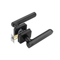 China Digital Passcode Fingerprint Smart Lock Zinc Alloy Matte Black Door Handle Scan Card Key Unlock Tuya for Anti-Theft for for sale