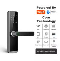 China Home Security WIFI Tuya APP Smart Fingerprint Padlock Digital Intelligent Electric Smart Door Lock for Your Home System with TT for sale