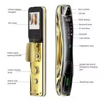 China Smart Fingerprint Door Lock with Anti-Theft Tuya WiFi Key NFC Face ID Password & Card Unlock for sale