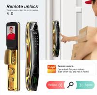 China Smart Fingerprint Door Lock with Anti-Theft Tuya WiFi Key NFC Face ID Password & Card Unlock for sale