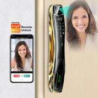 China Smart Fingerprint Door Lock with Anti-Theft Tuya WiFi Key NFC Face ID Password & Card Unlock for sale