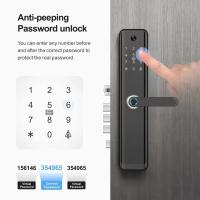 China Factory-issued Home Safety Anti-Theft Smart Lock Cat Eyes Camera Big Tuya WiFi Gate Fingerprint Padlock Digital Key Unlock for sale