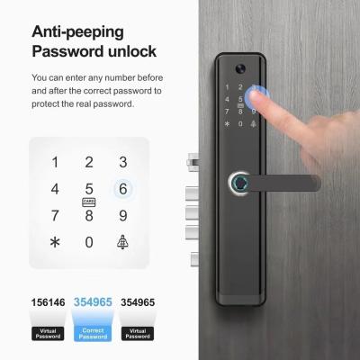 China Factory-issued Home Safety Anti-Theft Smart Lock Cat Eyes Camera Big Tuya WiFi Gate Fingerprint Padlock Digital Key Unlock for sale