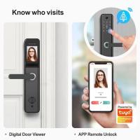 China Factory-issued Home Safety Anti-Theft Smart Lock Cat Eyes Camera Big Tuya WiFi Gate Fingerprint Padlock Digital Key Unlock for sale