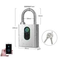 China Smart Fingerprint Key Padlock Enhanced Security 100 Fingerprint Capacity IP65 Waterproof 20,000-Cycle Lifespan Hardened Shackle for sale
