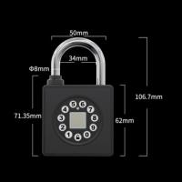 China Multi-Mode RARLUX GS55S Smart Fingerprint Padlock Hardened Shackle IP66 Waterproof 100 Fingerprint Capacity Enhanced Security for sale