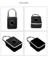 China Biometric Fingerprint Smart Electronic Portable Zinc Alloy Hardened Shackle Temperature Resistant 110g Lightweight Security for sale