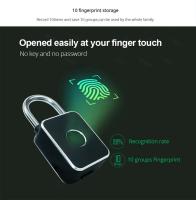 China Biometric Fingerprint Smart Electronic Portable Zinc Alloy Hardened Shackle Temperature Resistant 110g Lightweight Security for sale