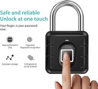 China IP67 Waterproof USB Rechargeable Security Smart Fingerprint Padlock Zinc Alloy+ABS 304 Stainless Steel Shackle Eco-Friendly Tuya for sale