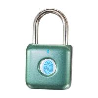 China Hot Selling Mini Green IP65 Smart Electronic Padlock Finger Print Access Travel Luggage Suitcase Security Door Locks for sale