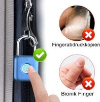China Hot Selling RARLUX Blue Mini IP67 Smart Fingerprint Padlock Zinc Alloy+ABS 304 Stainless Steel Button Cell Battery Travel for sale