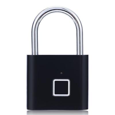 China Fingerprint Padlock USB Rechargeable Security Keyless Lock IP67 Waterproof Indoor Outdoor Zinc Alloy Smart Padlock Custom Logo for sale