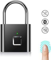 China Fingerprint Padlock USB Rechargeable Security Keyless Lock IP67 Waterproof Indoor Outdoor Zinc Alloy Smart Padlock Custom Logo for sale