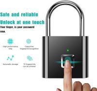 China Fingerprint Padlock USB Rechargeable Security Keyless Lock IP67 Waterproof Indoor Outdoor Zinc Alloy Smart Padlock Custom Logo for sale
