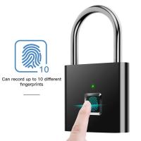 China Factory Electronic USB Fingerprint Padlock Charging Portable Zinc Alloy Smart Eco-Friendly 10 Sets Fingerprints RARLUX SY11 for sale